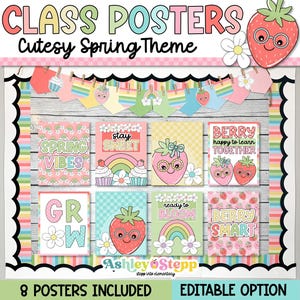 Spring Classroom Posters Set | Cutesy Spring Inspirational Posters ...