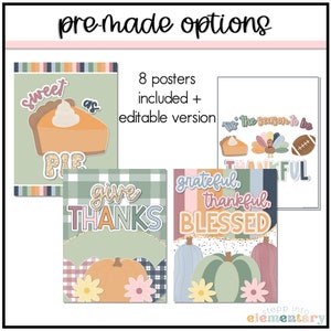 Thanksgiving Classroom Posters Set | Trendy Thanksgiving Decorations ...