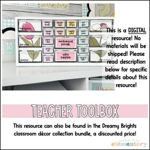 Wildflower Dreams Teacher Toolbox Labels | Classroom Organization ...