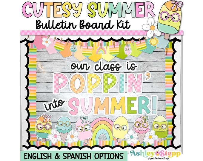 Summer Bulletin Board Kit Idea, May and June Door Decor and Display ...