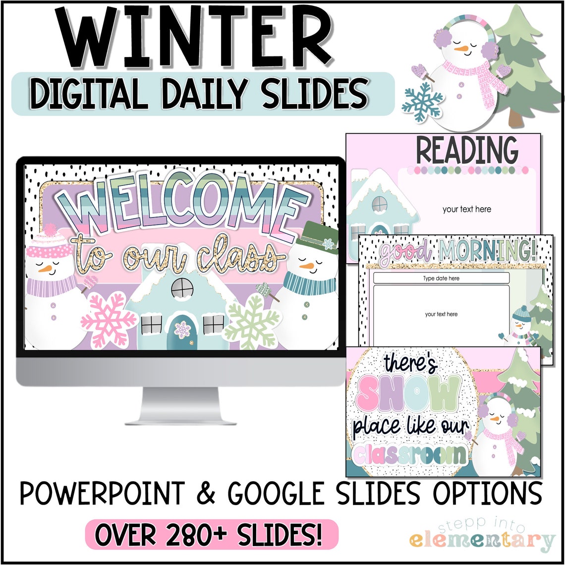 Winter Classroom Slides | Snowman Theme (digital Download) - Etsy