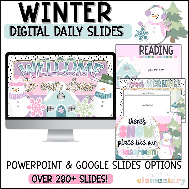Winter Classroom Slides | Snowman Theme (digital Download) - Etsy