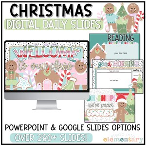 Christmas Classroom Slides | Gingerbread Theme (digital Download) - Etsy