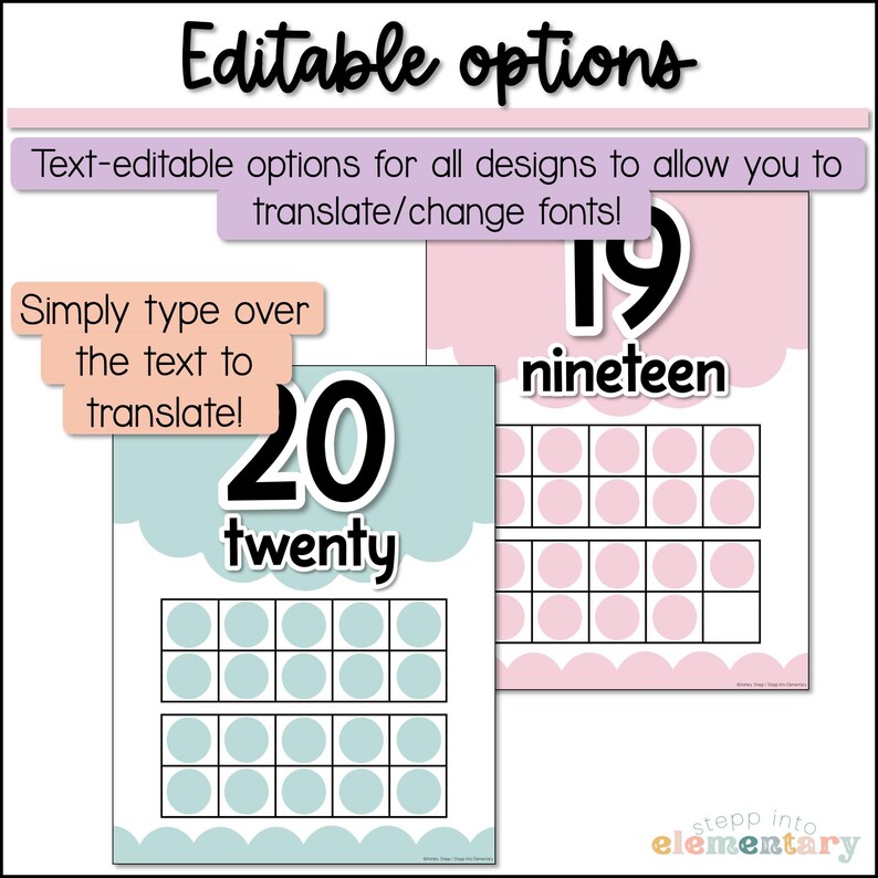Wildflower Number Posters 0-20 | Math Classroom Decor (digital Download ...