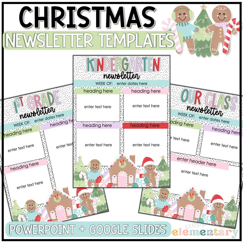 Christmas Classroom Newsletter Templates | Editable, Trendy Design - Etsy