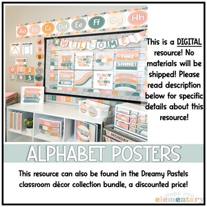 Dreamy Pastels Alphabet Posters | Print + Cursive Alphabet | Editable ...