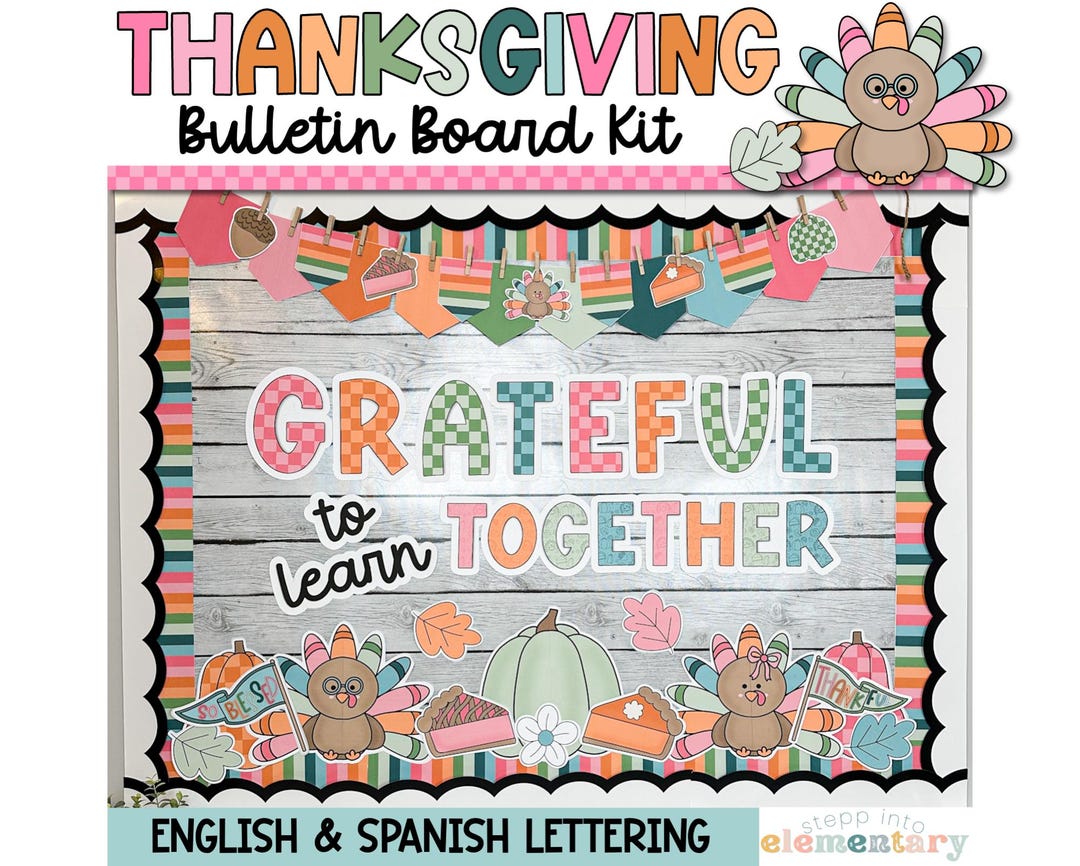 Thanksgiving Bulletin Board Kit | Cutesy Thanksgiving Decor | Bulletin ...