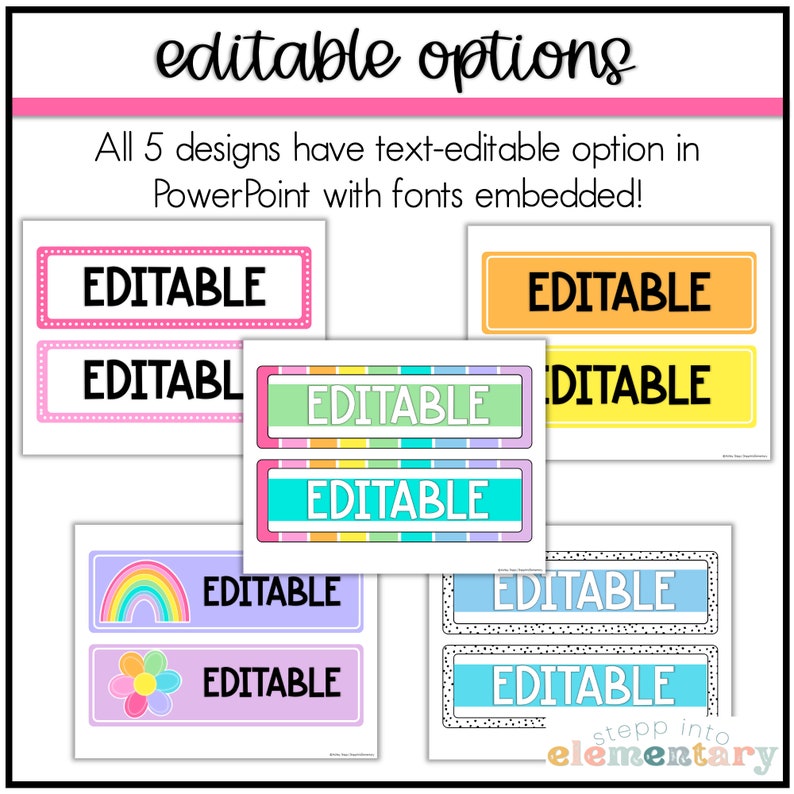Dreamy Brights Daily Schedule Display & Cards Editable - Etsy