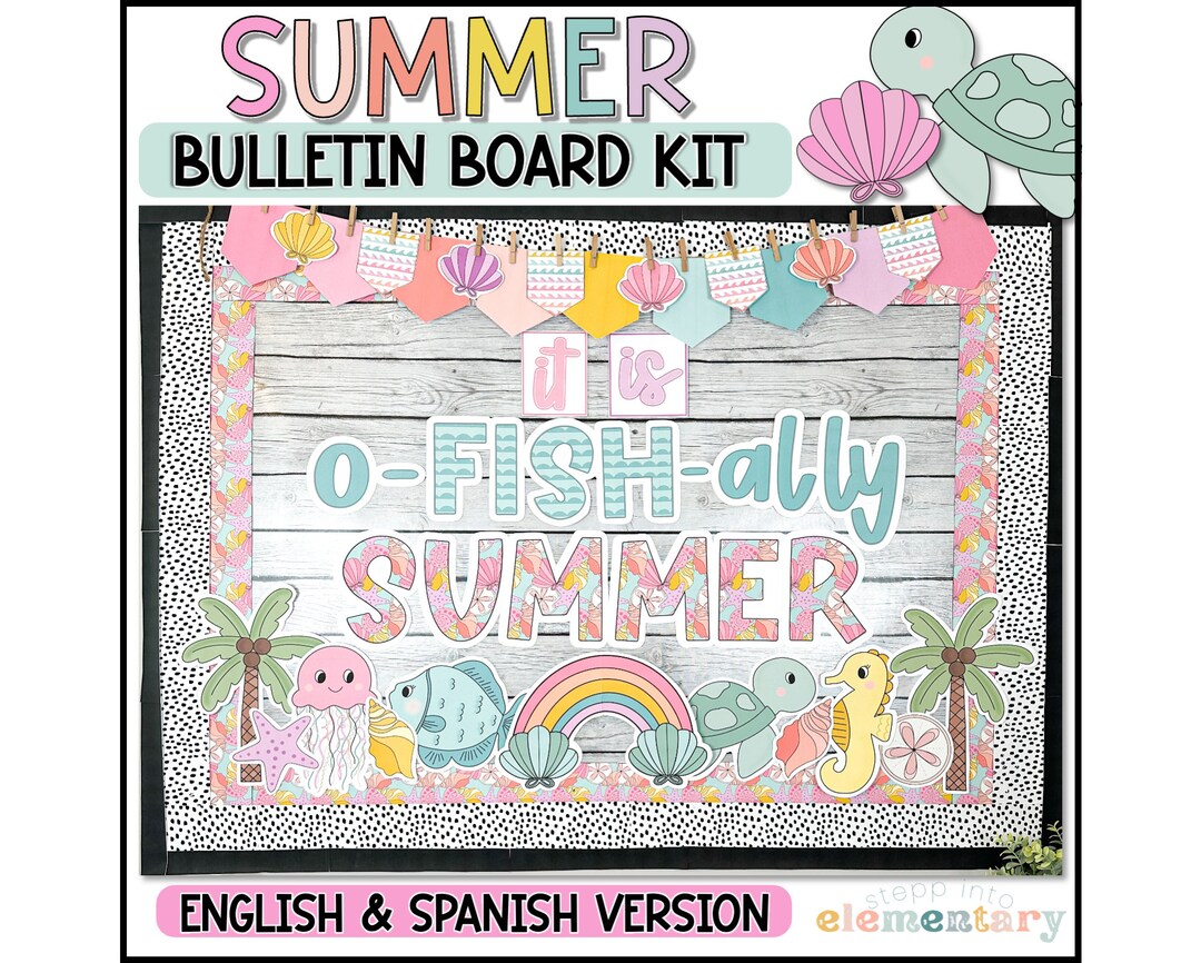 Summer Bulletin Board Kit | Trendy Summer Bulletin Board | May Decor ...