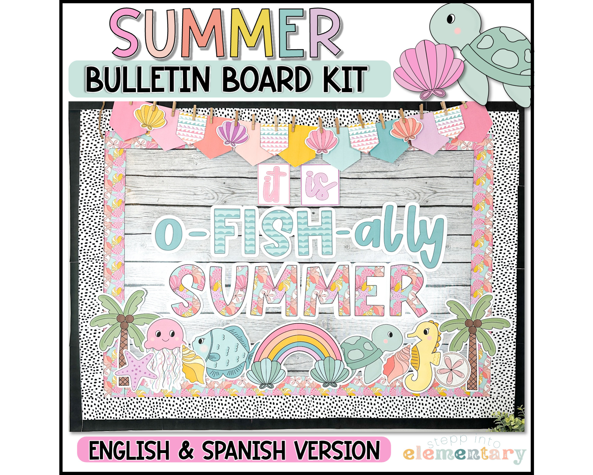 Summer Ocean Bulletin Board Kit | English & Spanish (digital Download ...