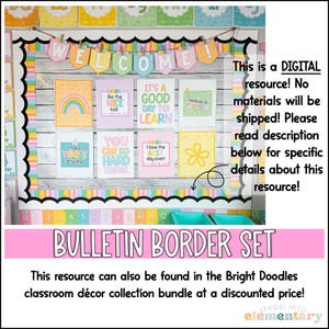 Bright Doodles Bulletin Board Border Set | Bright Classroom Decor ...