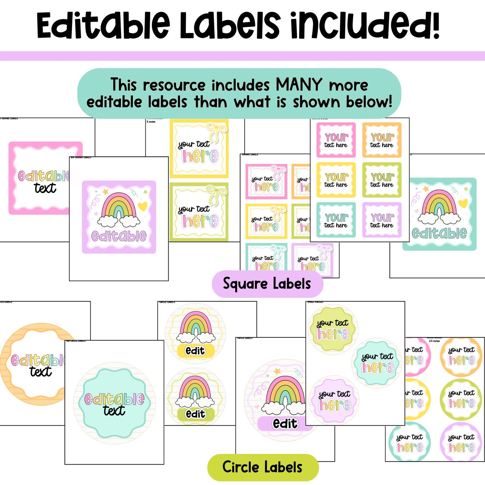 Cutesy Brights Classroom Labels Set | Teacher Organization | Pastel ...