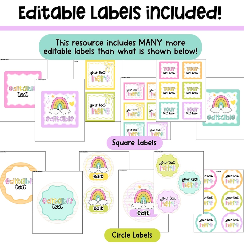 Cutesy Brights Classroom Labels Set | Teacher Organization | Pastel ...