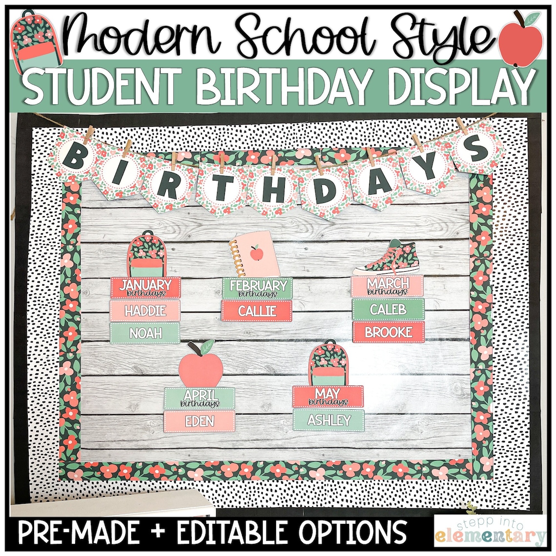Modern Student Birthday Bulletin Board Display | Classroom Decor ...