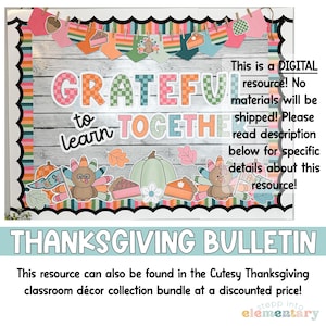 Thanksgiving Bulletin Board Kit | Cutesy Thanksgiving Decor | Bulletin ...