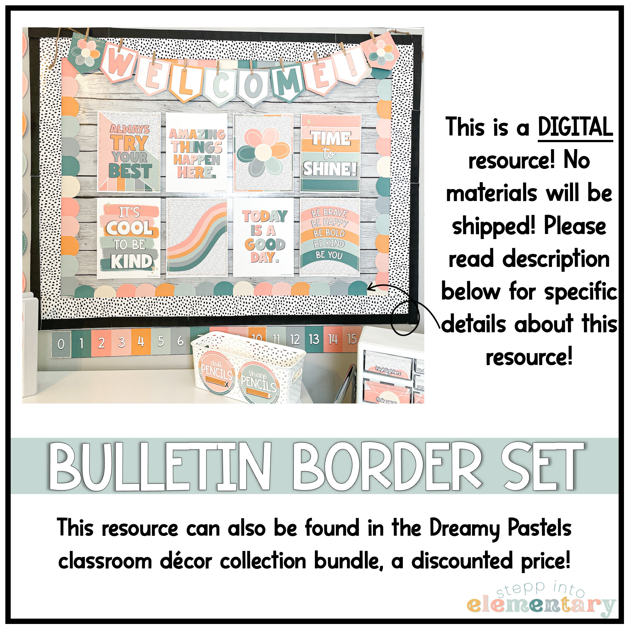 Pastel Bulletin Board Border Set | Classroom Decor (digital Download ...