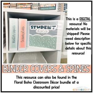 Floral Boho Binder Covers | Editable | Boho + Modern Classroom Decor - Etsy