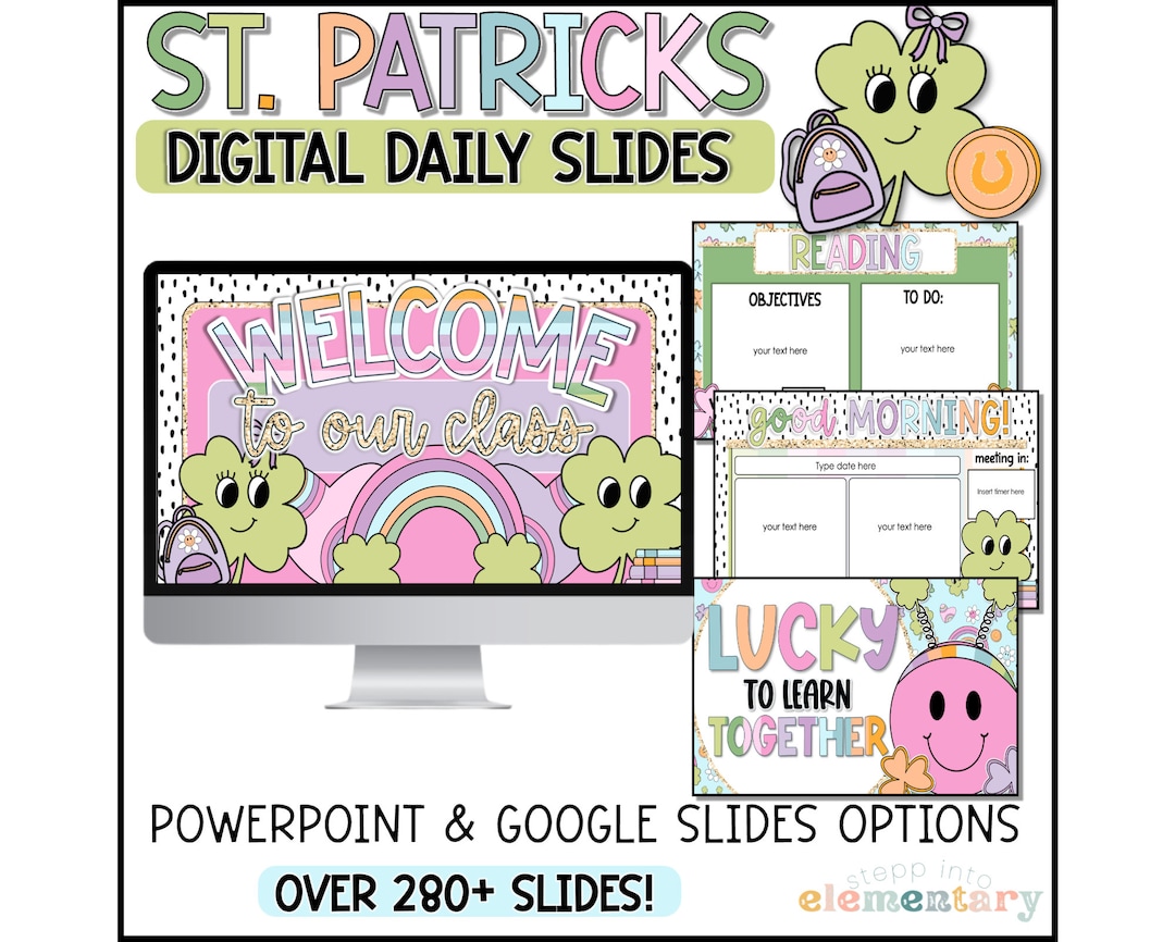 St. Patrick's Day Daily Slides | Trendy St. Patrick's Day Classroom ...