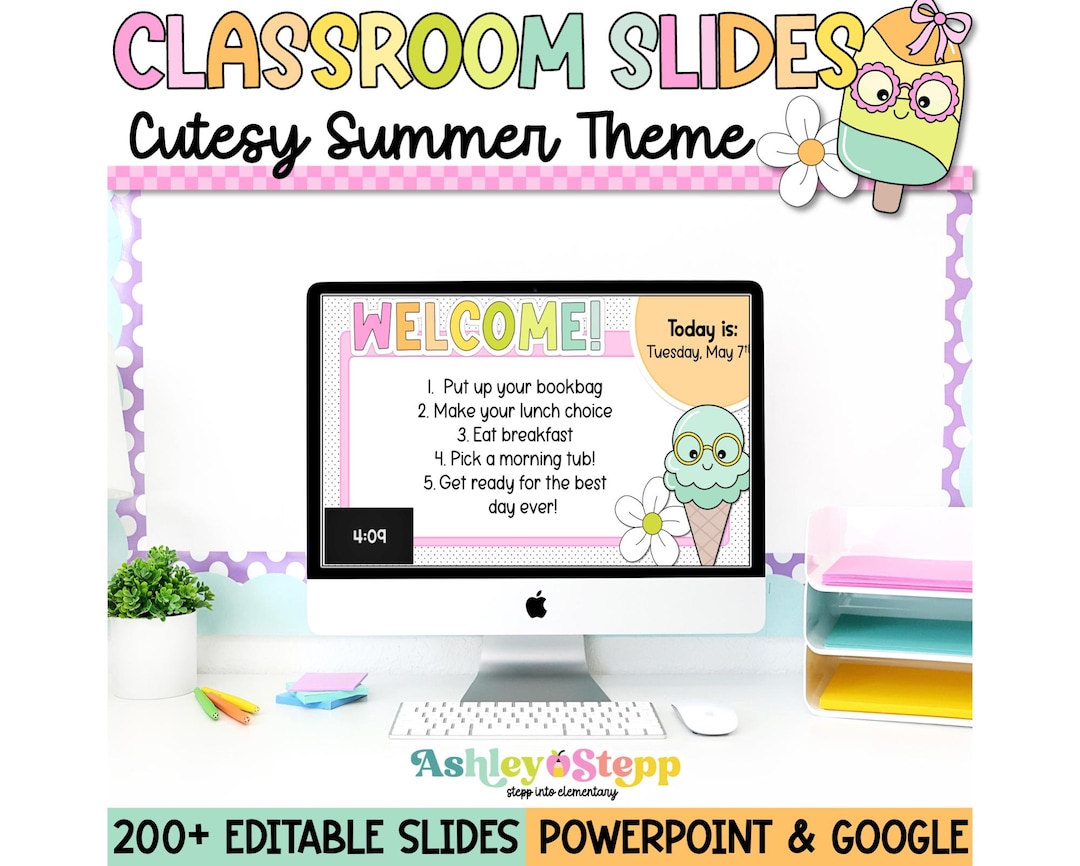Summer Classroom Slides | Cutesy Summer Decor | Teacher Organization ...