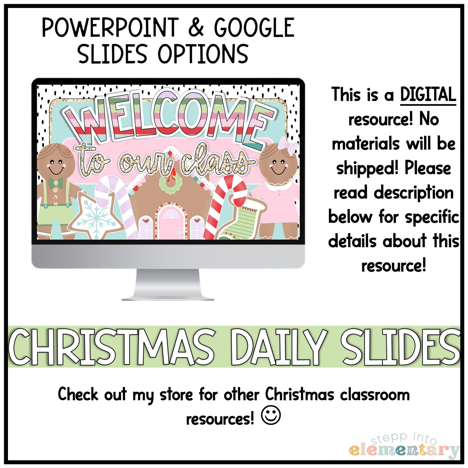 Christmas Classroom Slides | Gingerbread Theme (digital Download) - Etsy