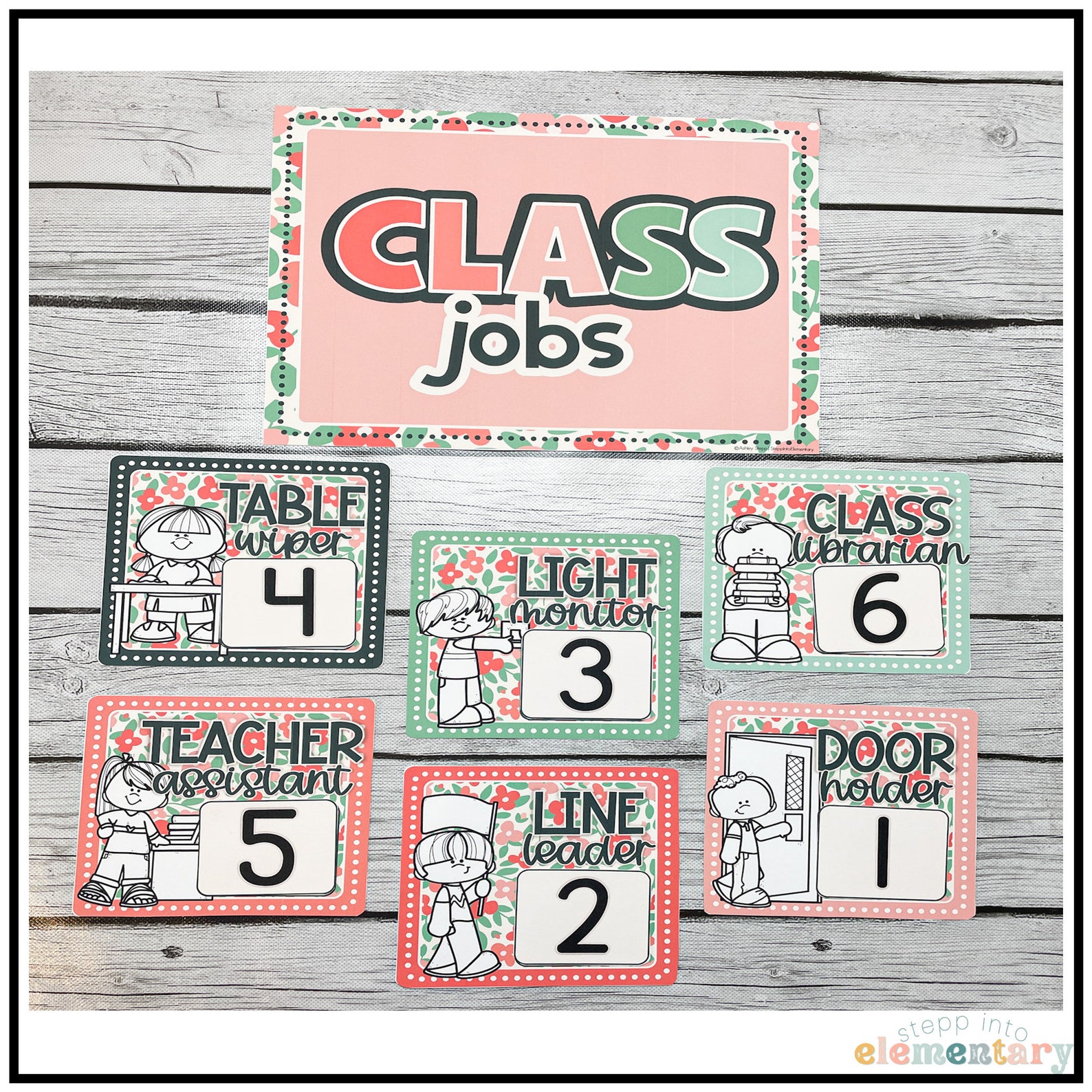 Modern School Style Classroom Jobs Display | Editable Cards (digital ...