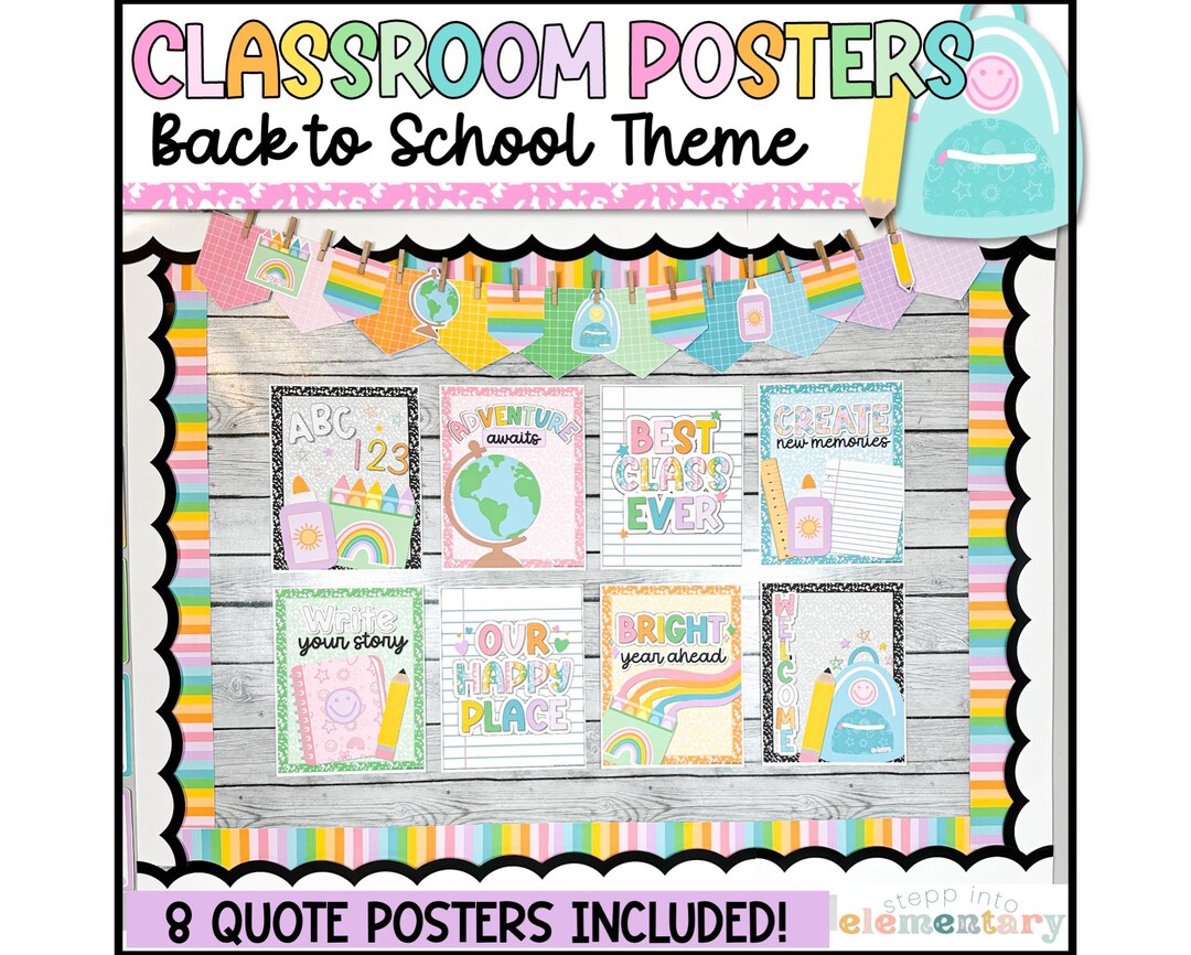 Back to School Classroom Posters Set | Back to School Inspirational ...