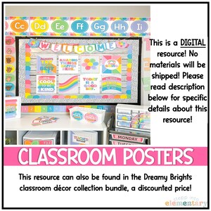 Dreamy Brights Classroom Posters Set | Bulletin Board | Trendy + Bright ...