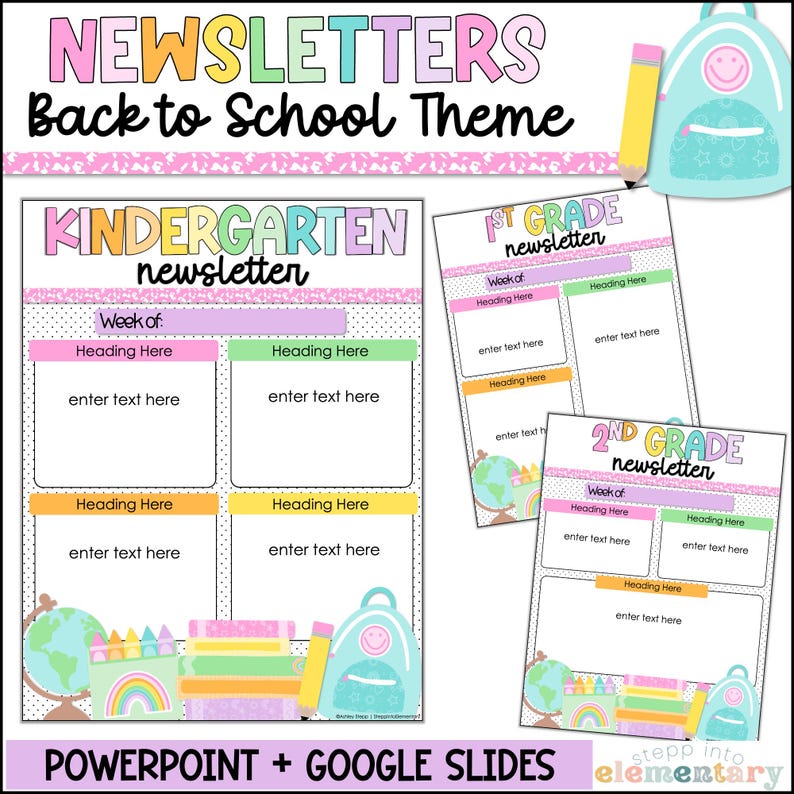 Back to School Newsletter Templates | Editable Classroom Calendar ...