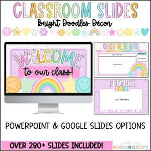Bright Doodles Classroom Slides | Teacher Organization (google Slides ...
