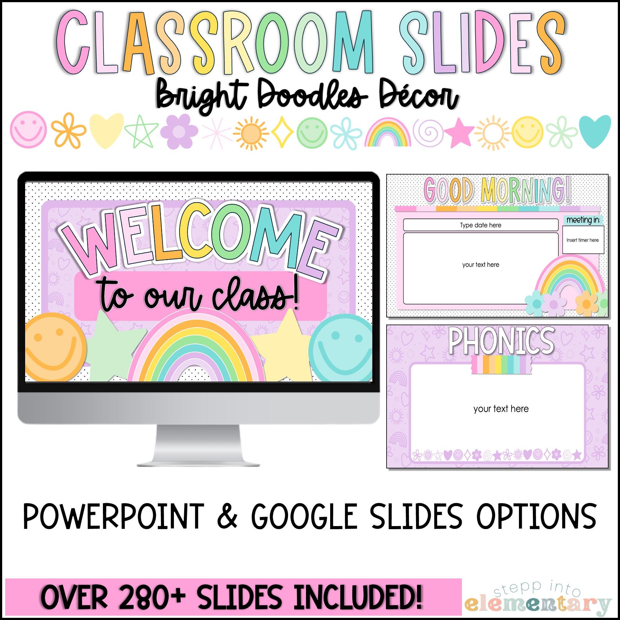 Bright Doodles Classroom Slides | Teacher Organization (google Slides ...