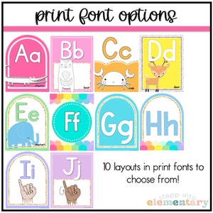 Dreamy Brights Alphabet Posters | Print + Cursive Alphabet | Editable ...