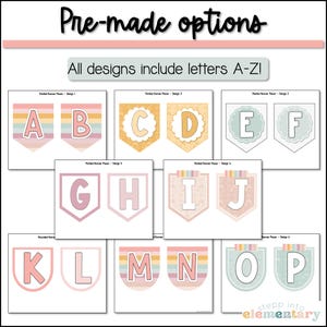 Pastel Doodles Editable Banner Set | Bulletin Board | Trendy + Simple ...