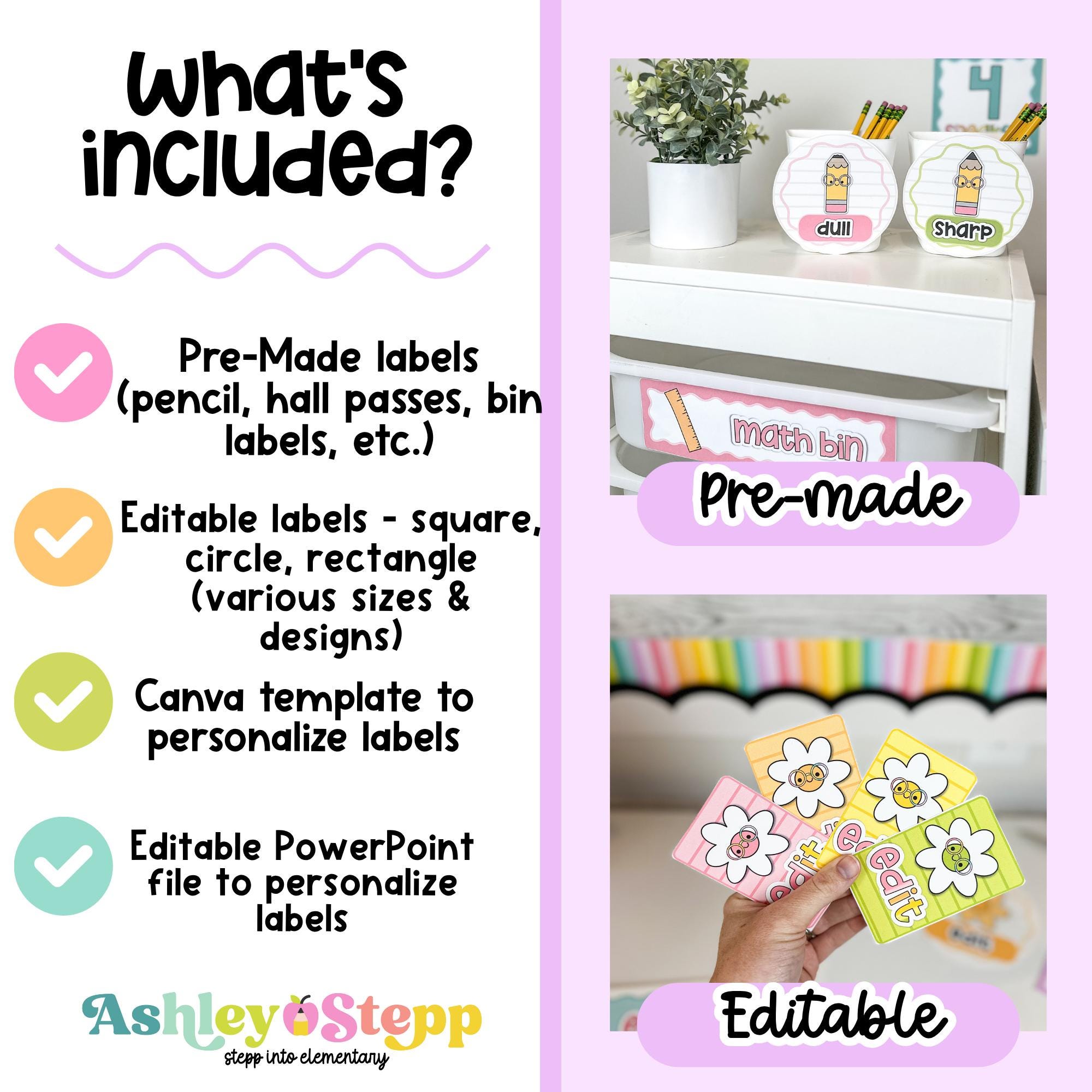 Cutesy Brights Classroom Labels Set | Teacher Organization | Pastel ...