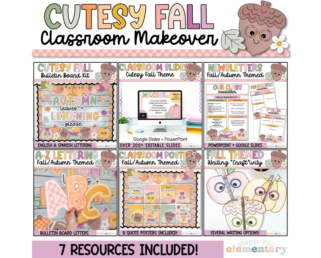 Cutesy Fall Classroom Makeover Bundle | Fall Classroom Decor Bundle ...