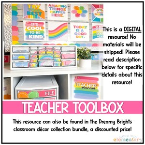 Dreamy Brights Teacher Toolbox Labels | Classroom Organization ...