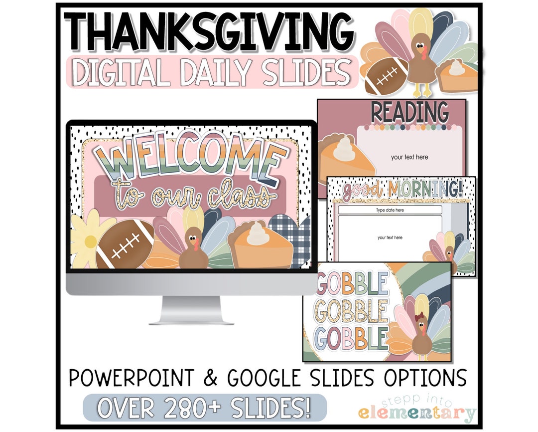Thanksgiving Daily Slides | Trendy Thanksgiving Classroom Slides ...