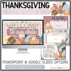 Thanksgiving Daily Slides | Trendy Thanksgiving Classroom Slides ...