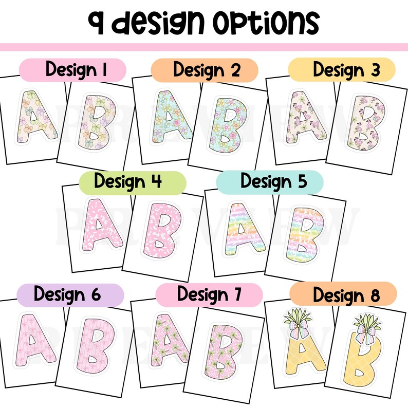 Summer Bulletin Board Letters | A-Z Decor (PDF Pattern) - Etsy
