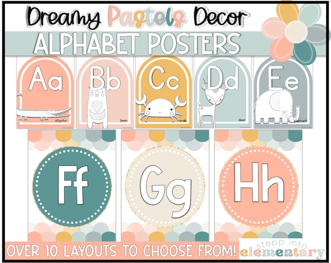 Pastel Dreams Alphabet Posters | Calm Classroom Decor - Etsy Canada