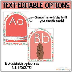 Modern School Style Alphabet Posters | Print + Cursive Alphabet ...