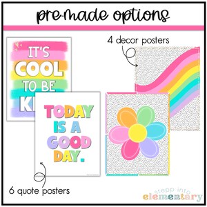 Dreamy Brights Classroom Posters Set | Bulletin Board | Trendy + Bright ...