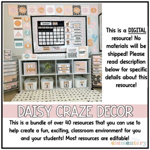 Daisy Classroom Decor | Modern Printable Teacher Bundle - Etsy