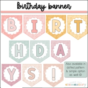 Pastel Doodles Student Birthday Display | Student Birthdays | Bulletin ...
