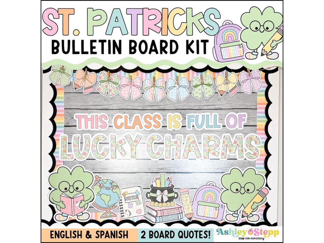 St. Patrick's Day Bulletin Board Kit | Lucky Charms Classroom Decor ...