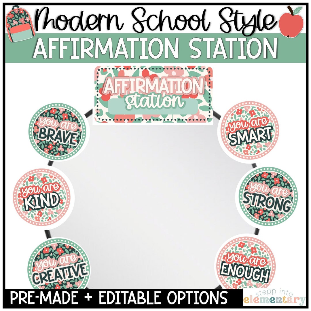 Modern School Style Affirmation Station | Student Affirmations| Trendy ...