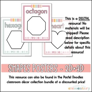 Pastel Doodles Shape Posters | Math Posters | 2D & 3D Shapes | Trendy ...