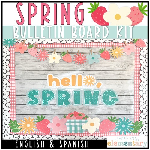 Spring Bulletin Board Kit Spring Decor April Edition - Etsy