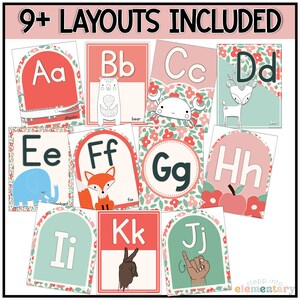 Modern School Style Alphabet Posters | Print + Cursive Alphabet ...