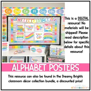 Dreamy Brights Alphabet Posters | Print + Cursive Alphabet | Editable ...