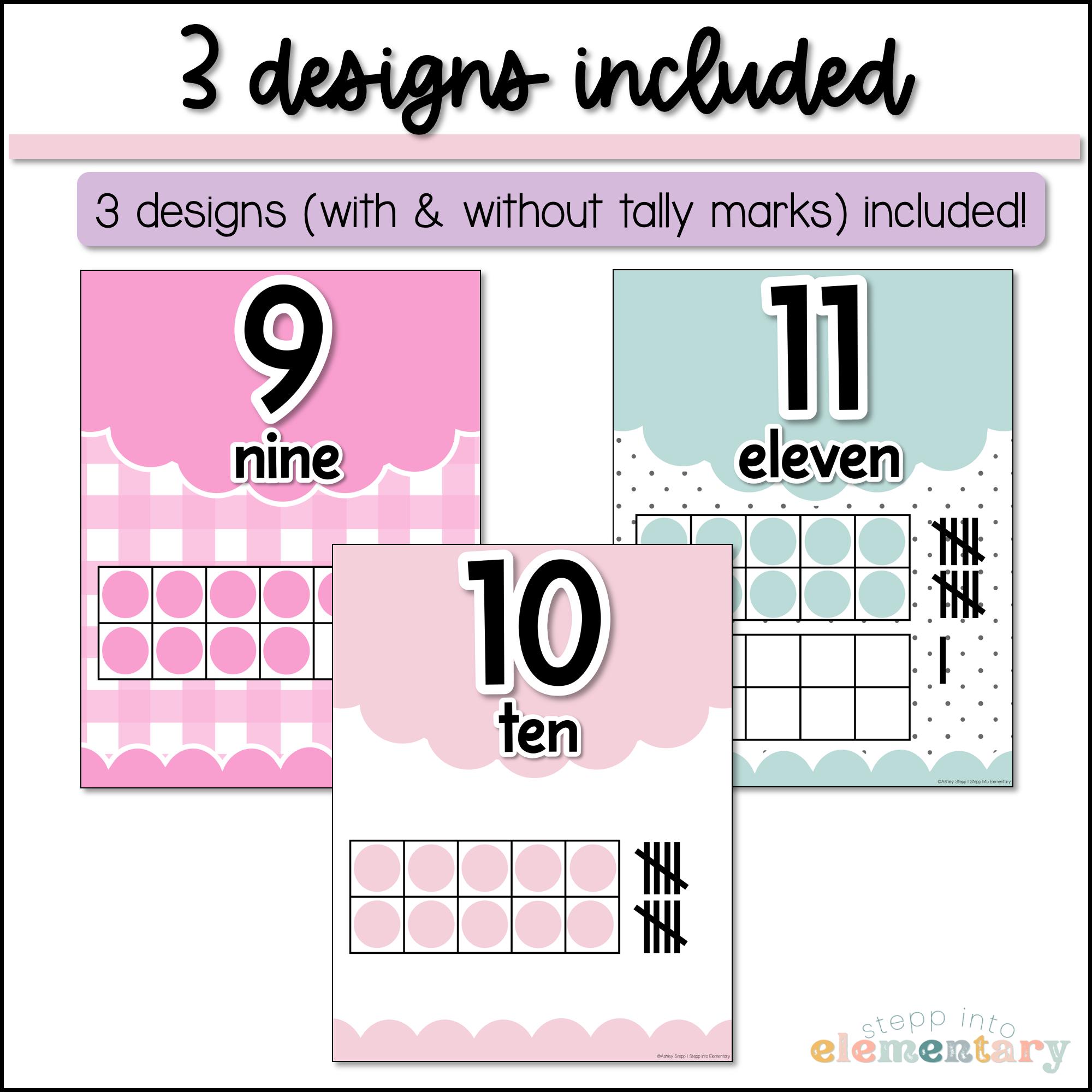 Wildflower Number Posters 0-20 | Math Classroom Decor (digital Download ...